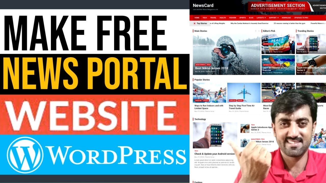 How to Make a FREE News Portal Blog Website with WordPress - NewsCard ...