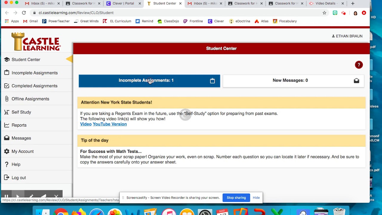 CastleLearning - Find Assignments - YouTube