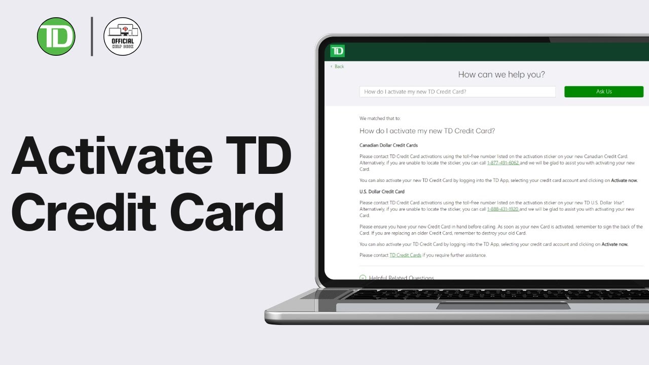 How To Activate TD Credit Card 2024 | Activate Your New TD Bank Credit ...