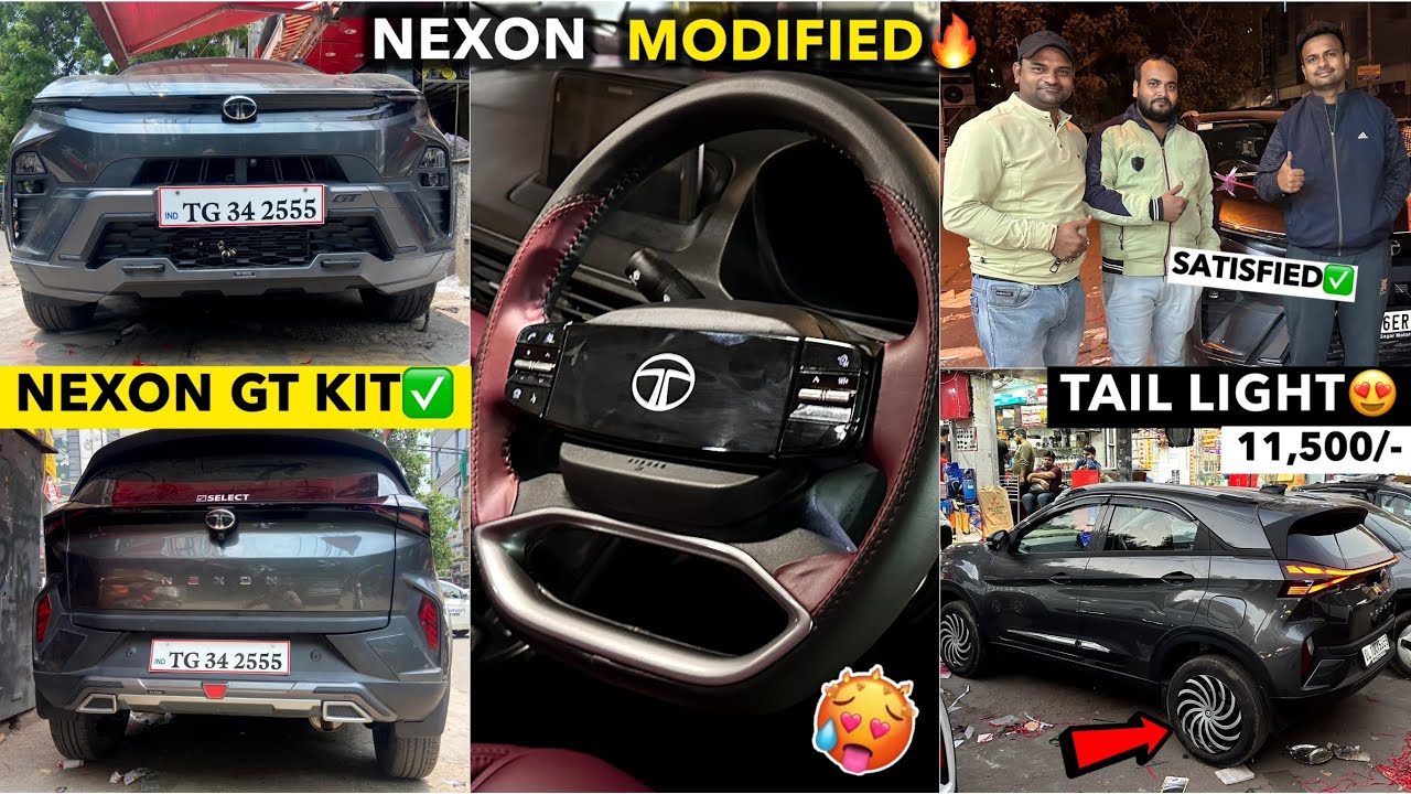 GT KIT installed in Nexon 2025😍Base to Top Modified😳Tata Nexon Facelift ...