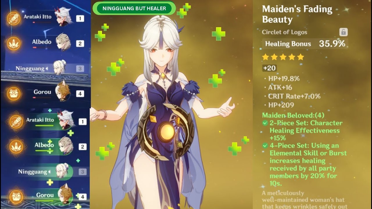 Geo Healer ~Showcasing Nurse Ningguang healing ability (Prototype Amber ...