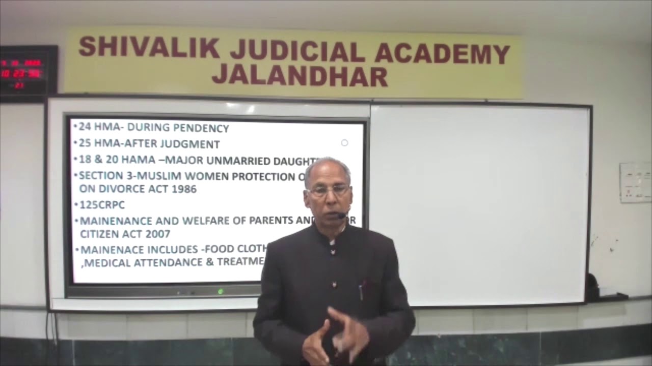 Lecture by Mr. R L Chohan Retd. Judge on “Maintenance to wives ...