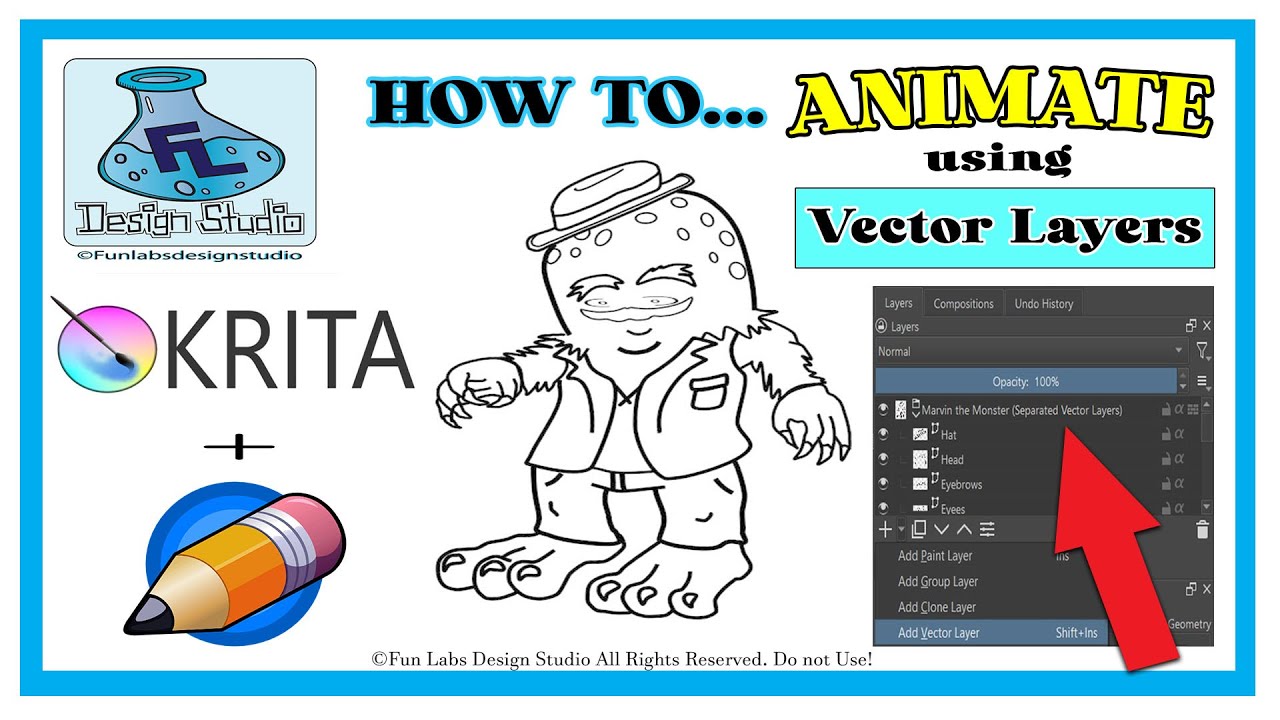 Making 2D Vector Frames in Krita then *ANIMATE* them in Pencil 2D 👍🏼 ...