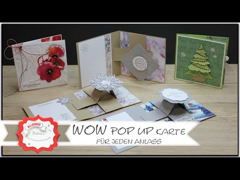 Besondere Kartenform - Pop Up Karte basteln - Slider Card - Stampin´Up! - Babykarte Weihnachtskarte