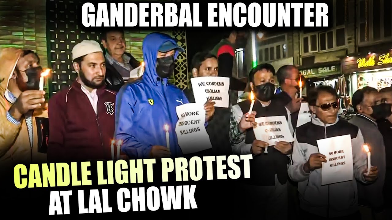 Ganderbal Encounter | Civil Society Members Hold Candle Light Protest ...