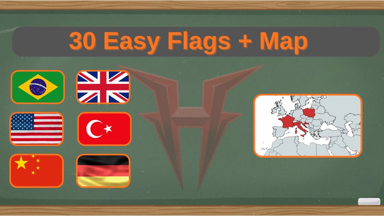 30 Basic Flags: Learn the Country + Its Map Location! | Easy Flag Quiz ...