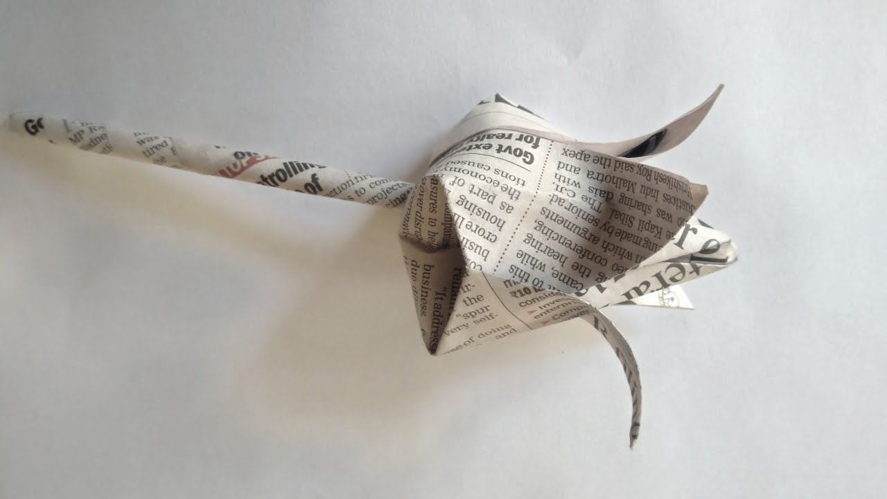 DIY NEWS PAPER TULIP | How to make news paper tulip | Best out of waste ...