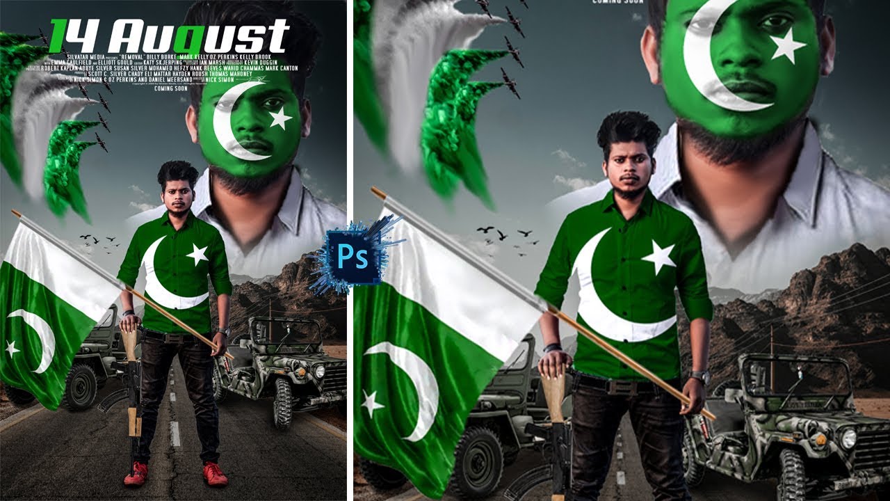 14 August Photo Editing In Photoshop | Khan Editz - YouTube
