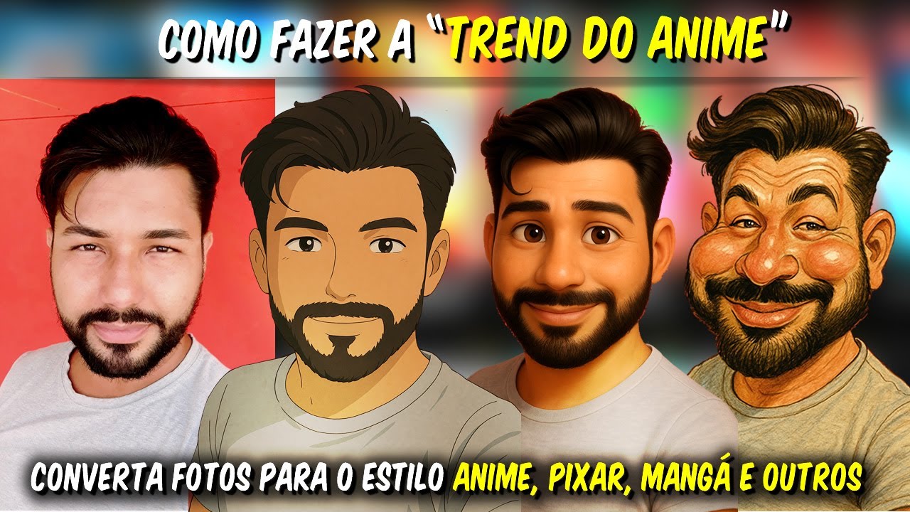 Como fazer a "trend do anime" | Converta FOTOS para o estilo ANIME ...