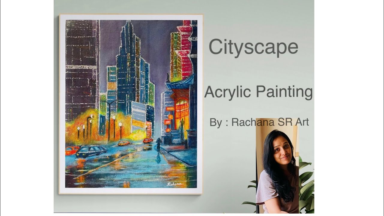 Acrylic Painting/ Cityscape Painting /Step by Step Acrylic Painting for ...