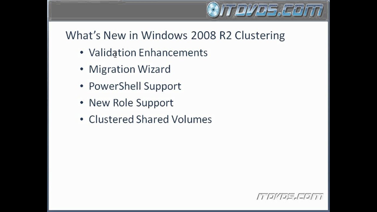 New Cluster Features with Windows 2008 R2 - YouTube