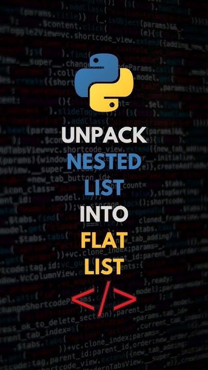 Python Trick: Flatten Nested Lists In One Line! #python #pythontutorial #learnpython #coding # ...