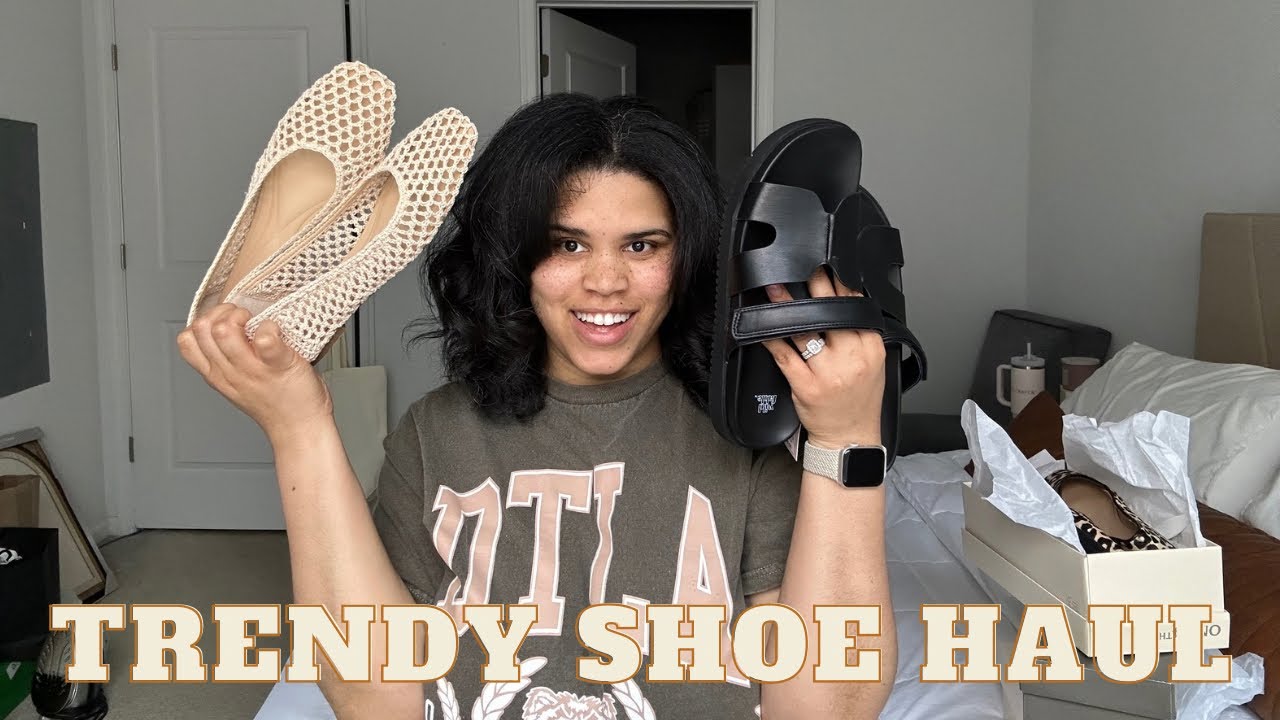 Trendy Shoe Haul| Flats Edition| Spring Shoe Try On - YouTube