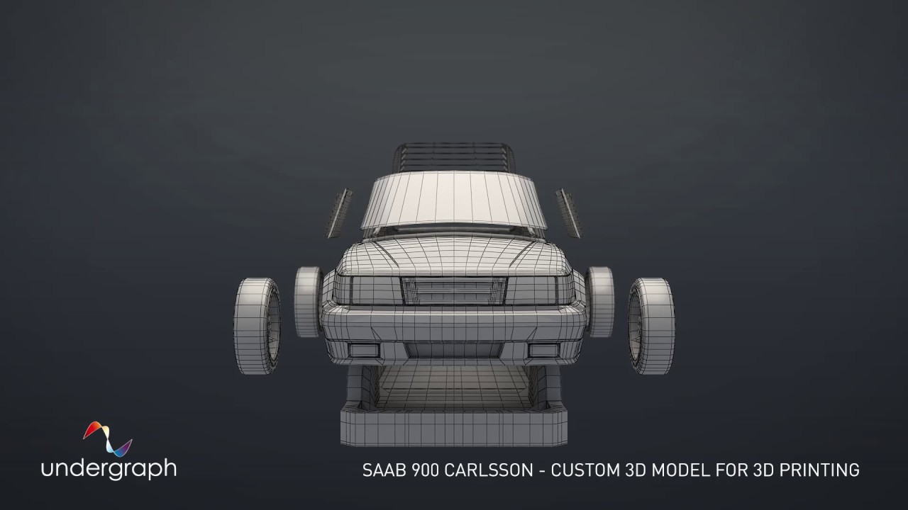 Saab 900 custom 3D model for 3D printing - YouTube