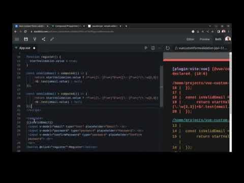 VueJS form validation by regex. - YouTube