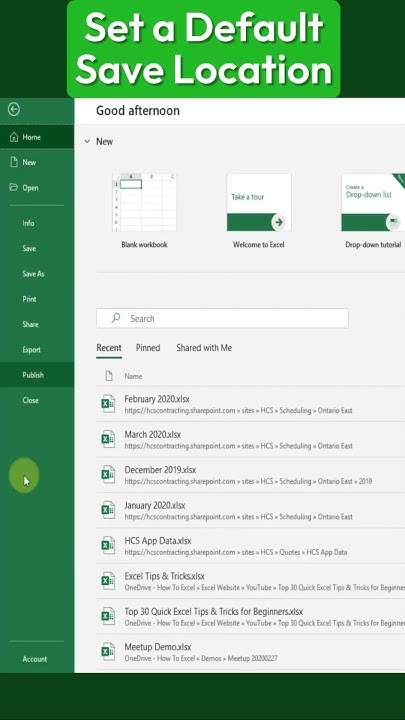 SET Your Default Excel File Save Location NOW! - YouTube