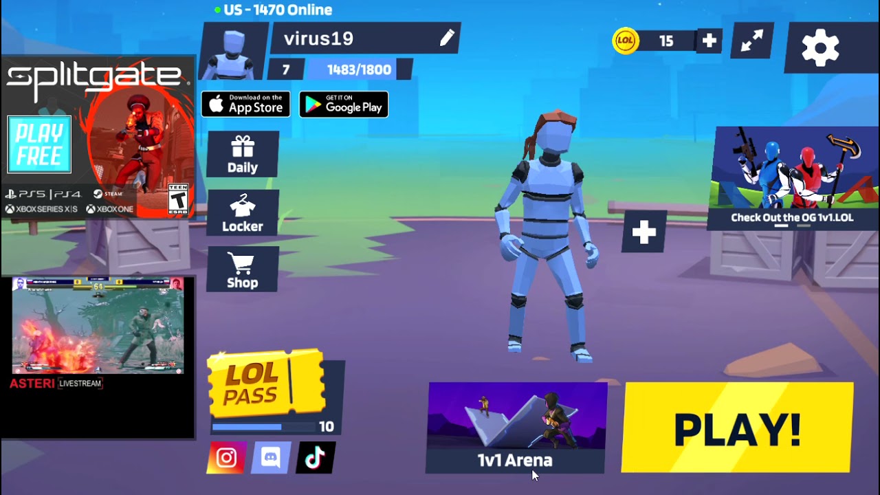 1v1 LOL Simulador de construcción, Battle Royale y juego de disparos y ...
