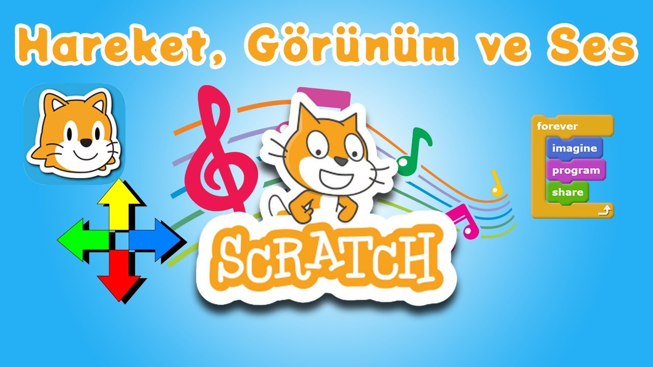 2 - Scratch ile Blok Tabanlı Kodlama - Hareket, Görünüm ve Ses Blokları ...