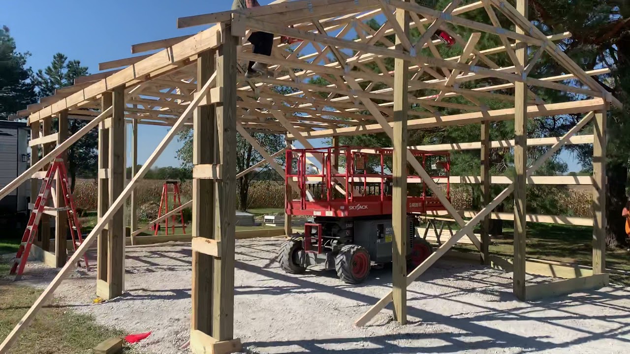 Are Spread Web Trusses Worth the Money?? (24x32 pole barn) - YouTube