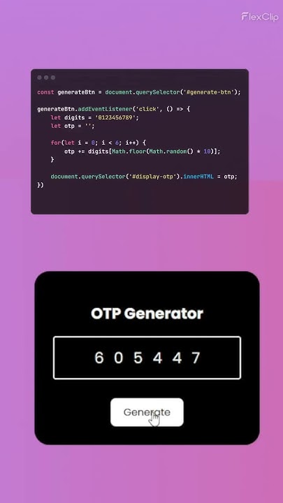 Otp Generator Html Css Js Foryou Love Shorts Reels Html Css Js Jstutorial Javascript 