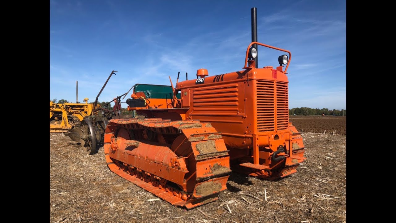Fiat Crawler with Trailed Plough - YouTube