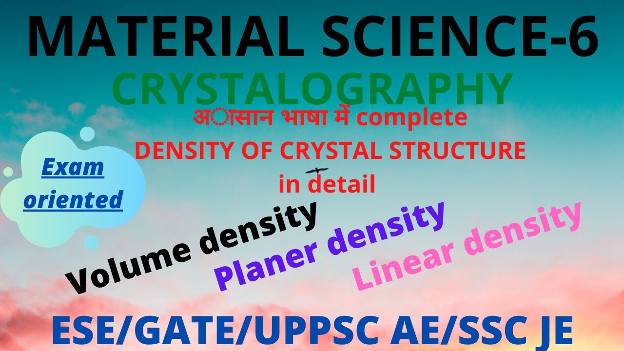 Material Science||Part-6||Density of Crystal structure||Volume,Planer ...