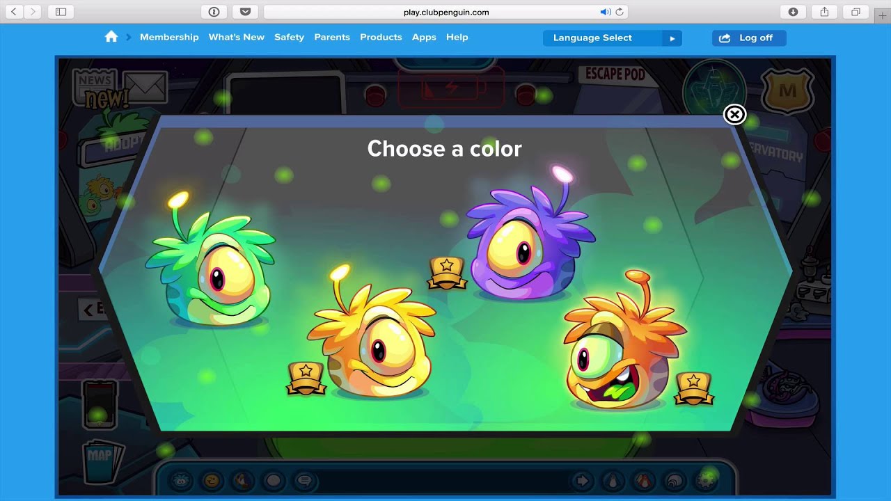 Club Penguin Operation Crustacean Alien Puffle Adopt - YouTube