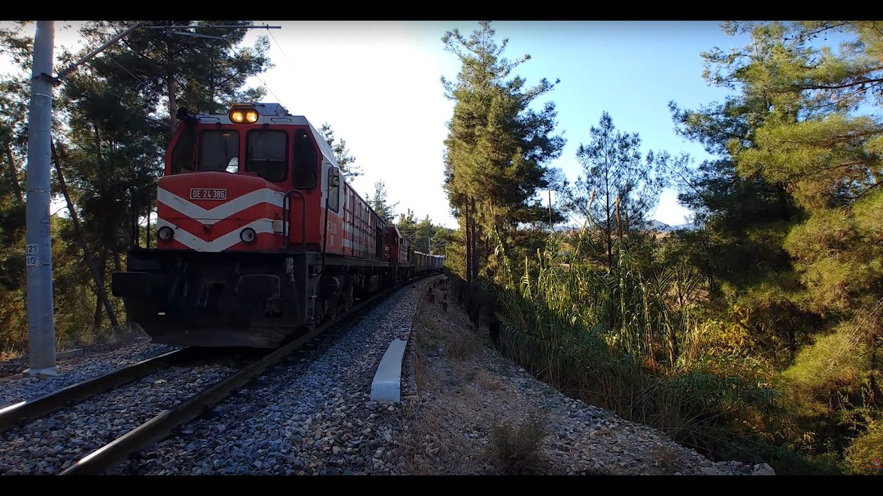 Yük Treni; DE24386 + DE24380 Loko & 37. Toros Tüneli Km 321+342 ...