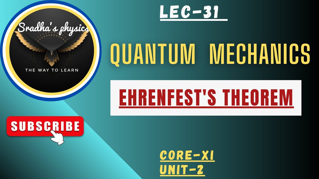 QUANTUM MECHANICS, EHRENFEST'S THEOREM - YouTube