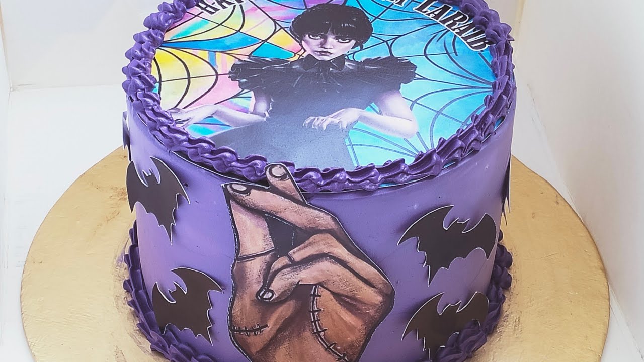 Wednesday Theme Cake |Decoration Idea - YouTube