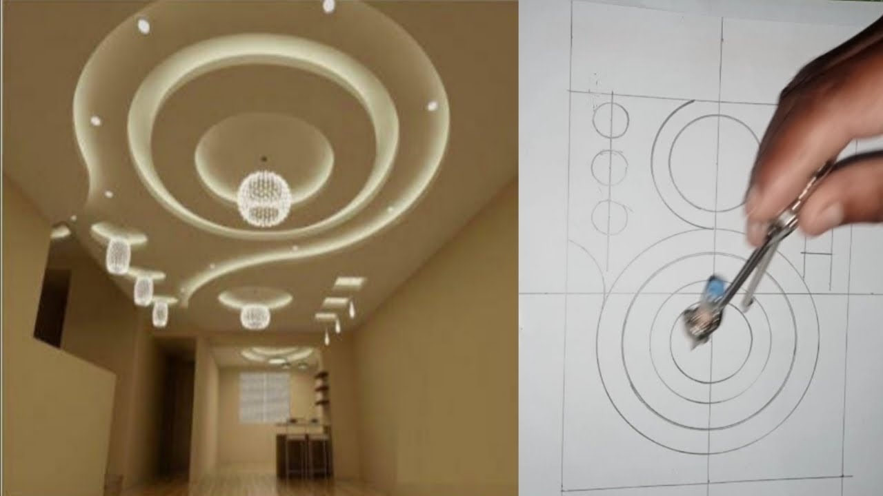How to mark living room round ceiling design | p.o.p ceiling design ...