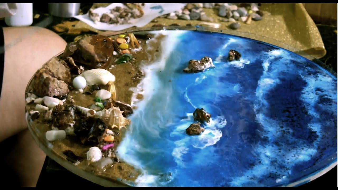 Epoxy Resin Beach Art Step by Step Tutorial l Resin Ocean Art - YouTube