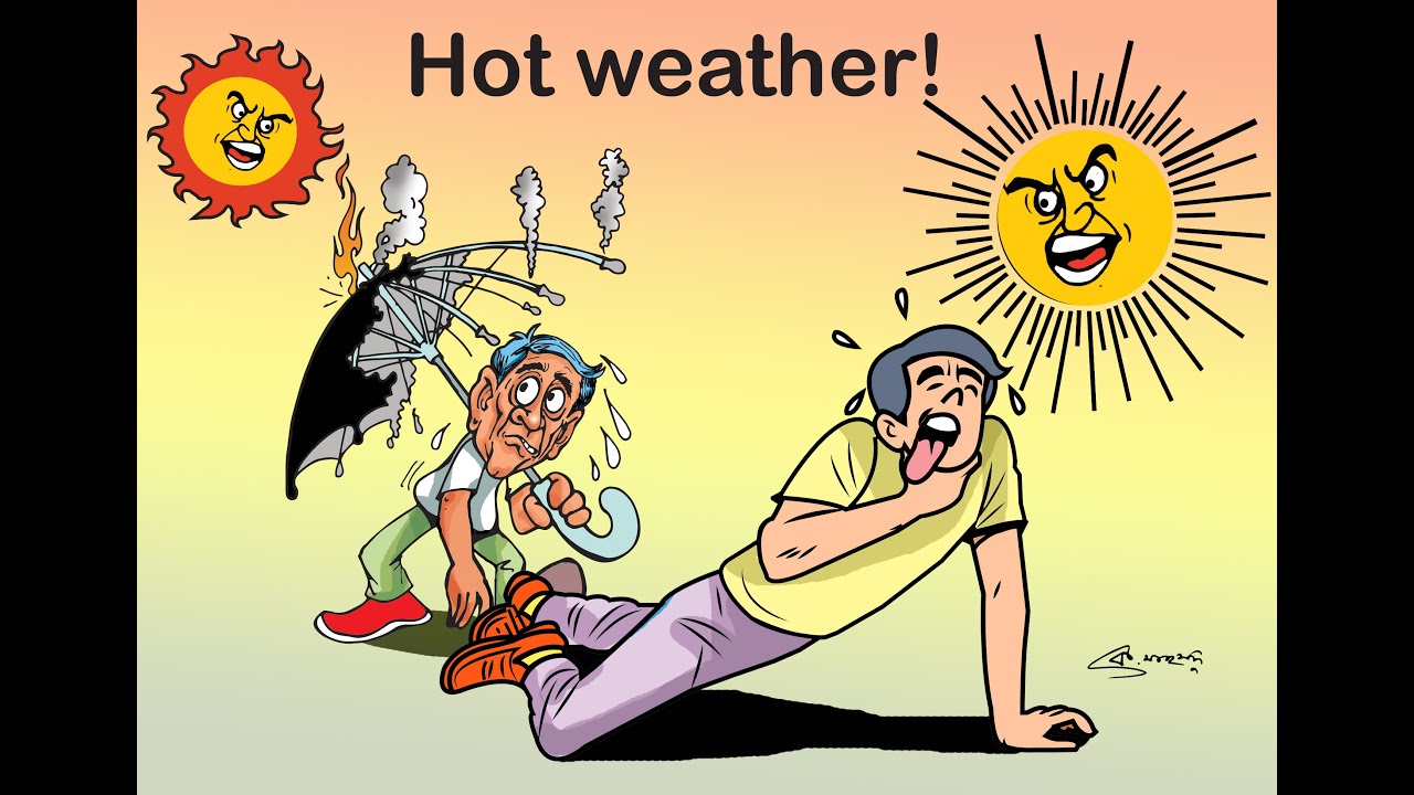 Hot Weather Cartoon Illustration #video #drawing #hotweather - YouTube
