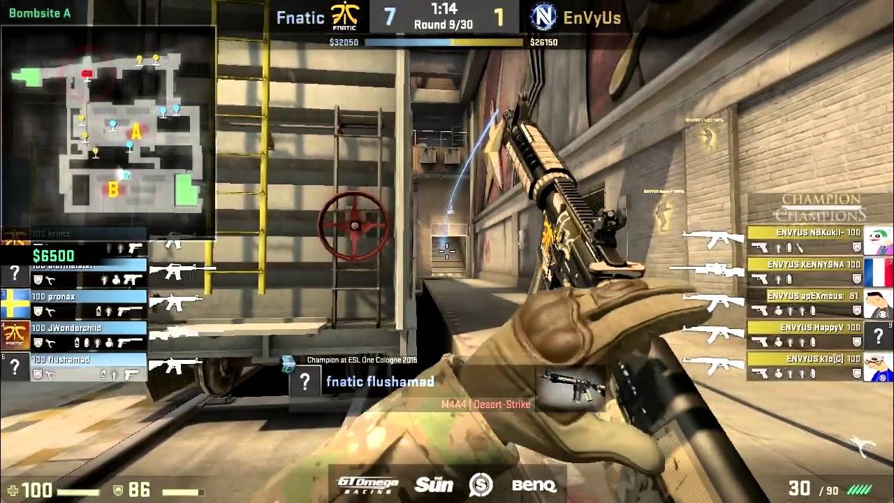 CS:GO de_train POV flusha (26/14) vs EnVyUs @ Gfinity 2015 Champion of Champions - YouTube