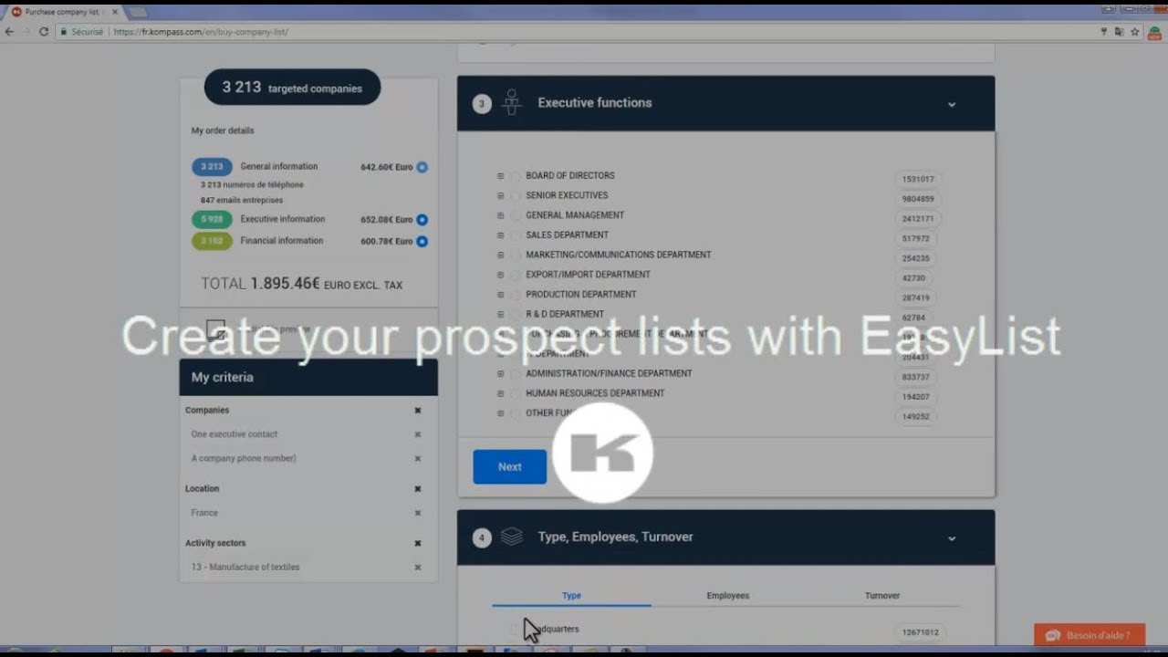How to create your prospect lists with EasyList? - YouTube