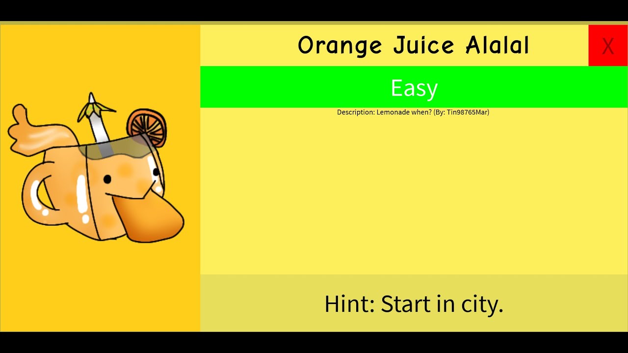 How to get Orange Juice Alalal (find the alalals) - YouTube