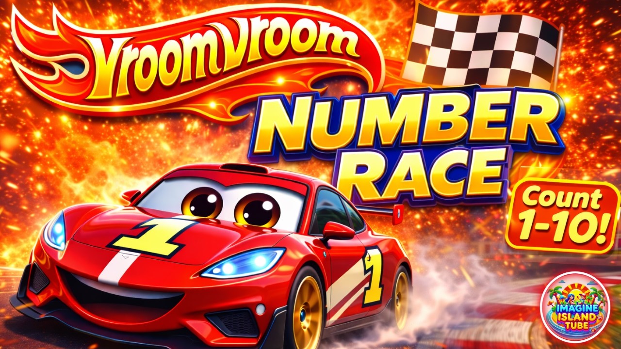 🏎️💨Vroom Vroom! 🚗 Number Race 1–10 | Fun Counting Song | Supercar Song ...