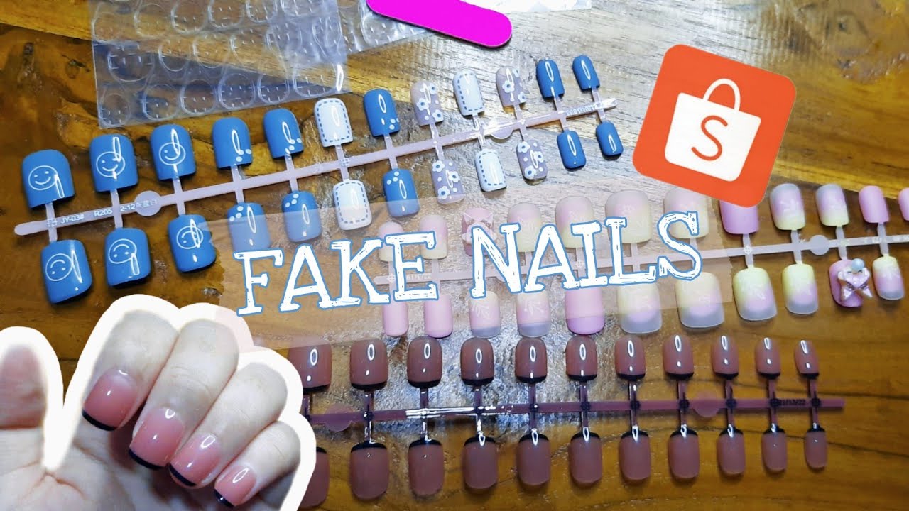 SHOPEE HAUL : FAKE NAILS | KUKU PALSU CANTIK BAGUS DAN MURAH - YouTube