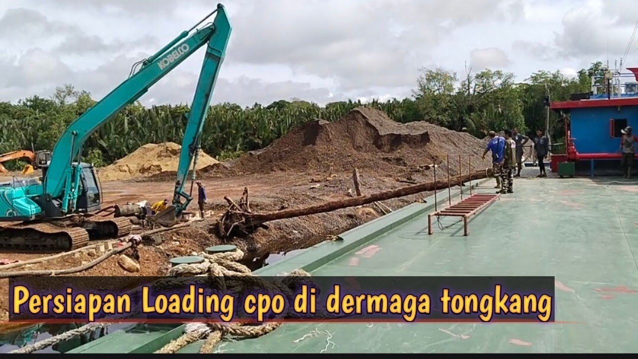 persiapan loading cpo ( minyak kelapa sawit || di dermaga tongkang ...