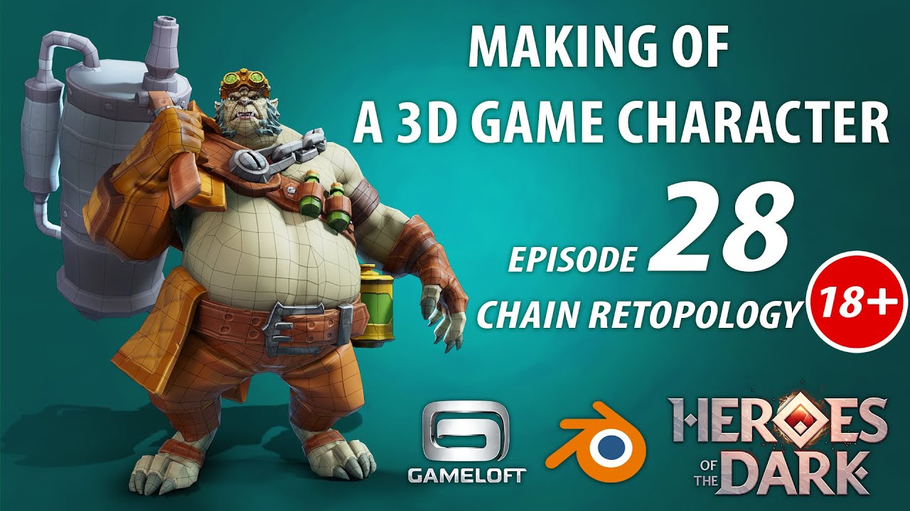 Chain retopology - Create a commercial game 3D character episode 28 ...