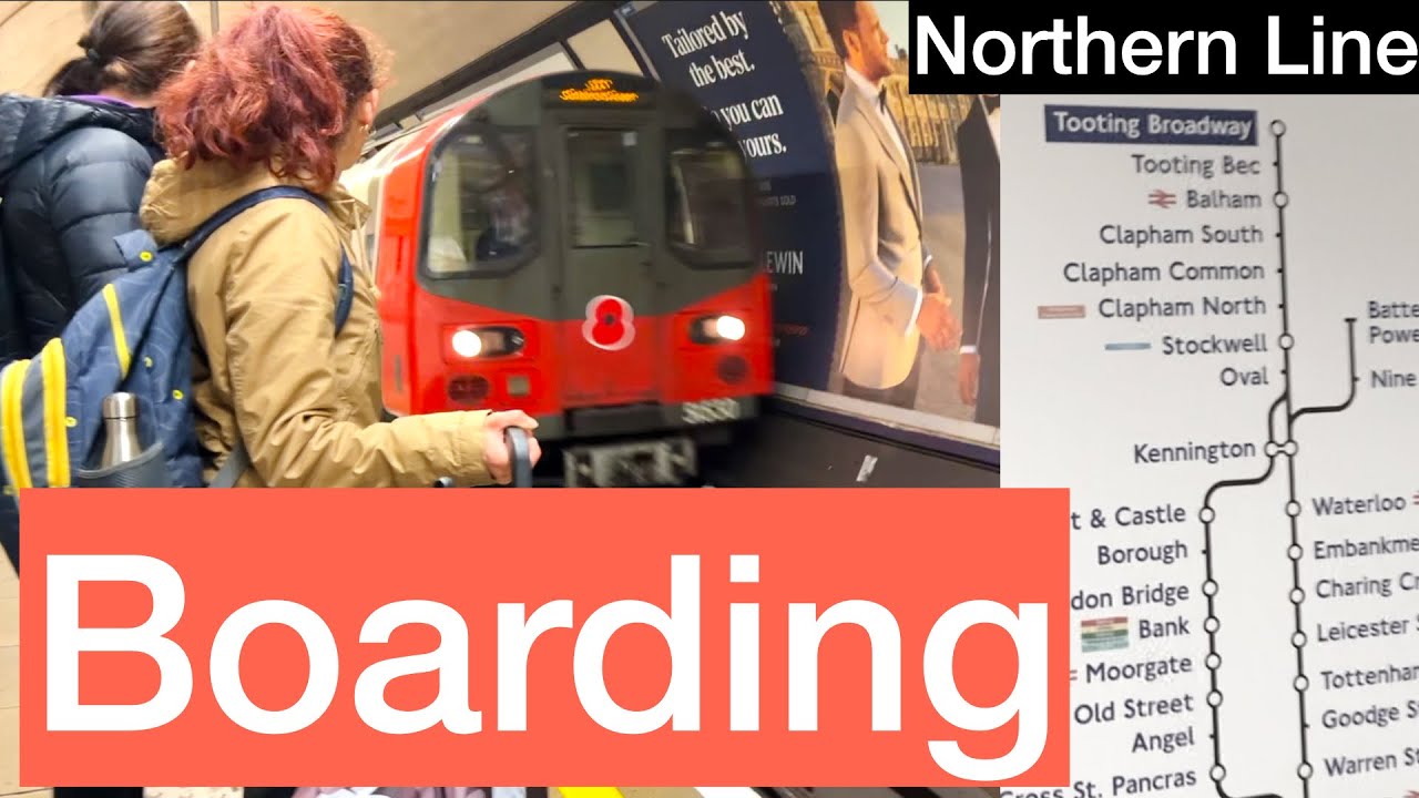Boarding London Underground NORTHERN LINE at Tooting Broadway 27 ...