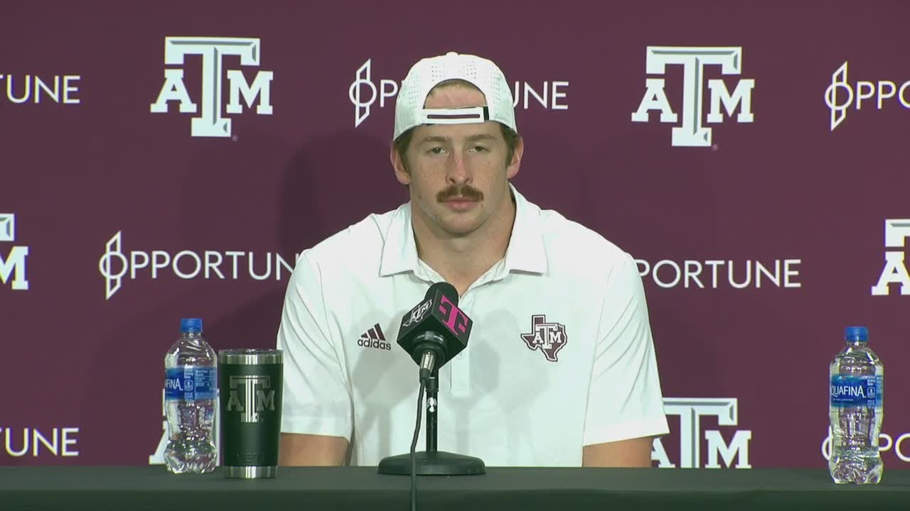 WATCH NOW: Texas A&M TE Max Wright discusses loss to Ole Miss - YouTube