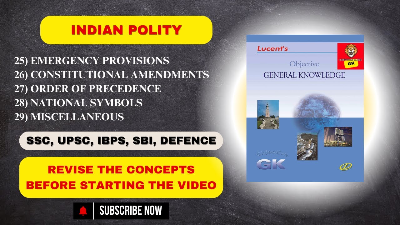 INDIAN POLITY 07 - LUCENT GK OBJECTIVE @CompetitiveExamsGK - YouTube