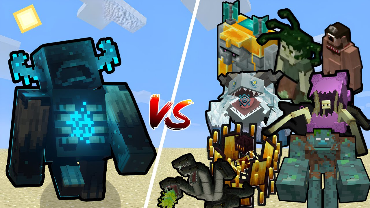 WARDEN VS ULTRA MOBS MUTANT in minecraft - mob batlle - YouTube