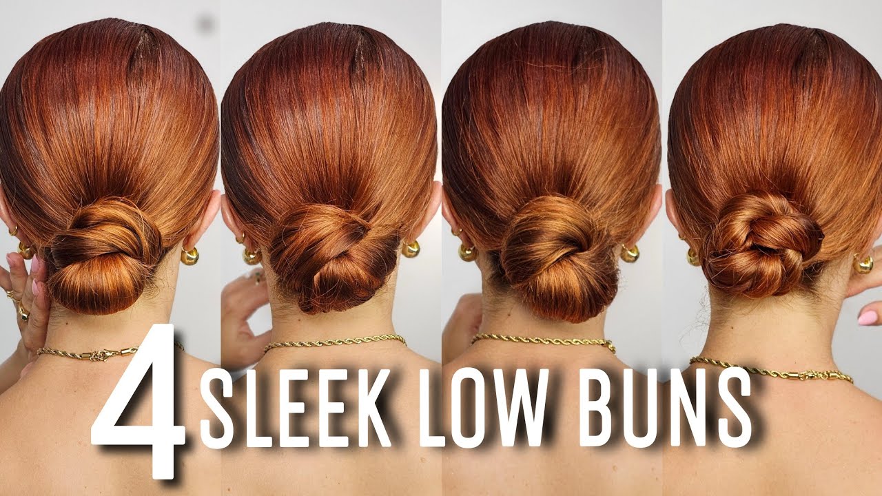 SLEEK LOW BUN TUTORIAL 🟠 4 EASY WAYS ‼️ - YouTube