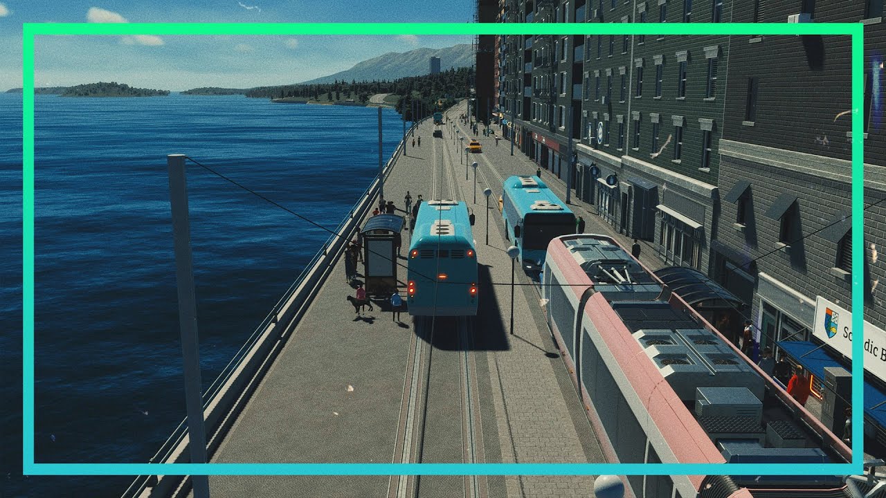 Coastal Bus Driving Downtown ~ Third Person Drive ~ Cities Skylines 2 ...