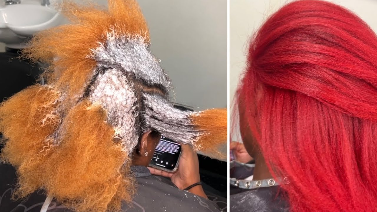 Faded Red Hair Color and Retouch Tutorial | Redken Flash Lift - YouTube