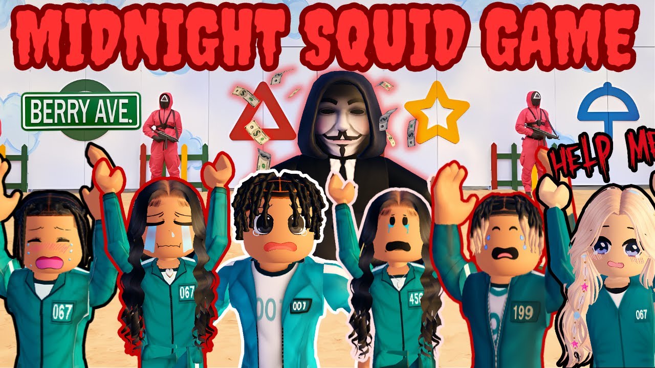 MIDNIGHT SQUID GAME 🦑🎮😨! HAUNTED HORROR STORY | BERRY AVENUE RP ROBLOX | *SURVIVE* - YouTube