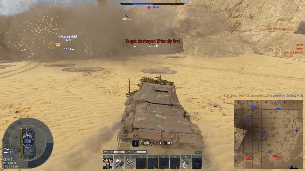 War Thunder; P40 "G.C. Leoncello"; Oops... another teammate drove into my artillery; Ground ...