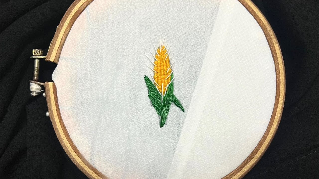 Corn hand-embroidery design🌽 || Tutorial for handwork design #fyp # ...